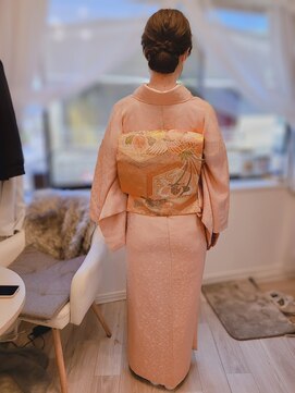 訪問着着付け(お太鼓結び)：L182627963｜イノチカ(INOCHIKA)のヘアスタイル｜ホットペッパービューティー