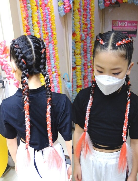 ブレイズヘアアクセサリー☆キッズダンス Bガール ⬜100 飛び込める ブレイズヘアアクセサリー☆キッズダンス Bガール ⬜100 飛び込める